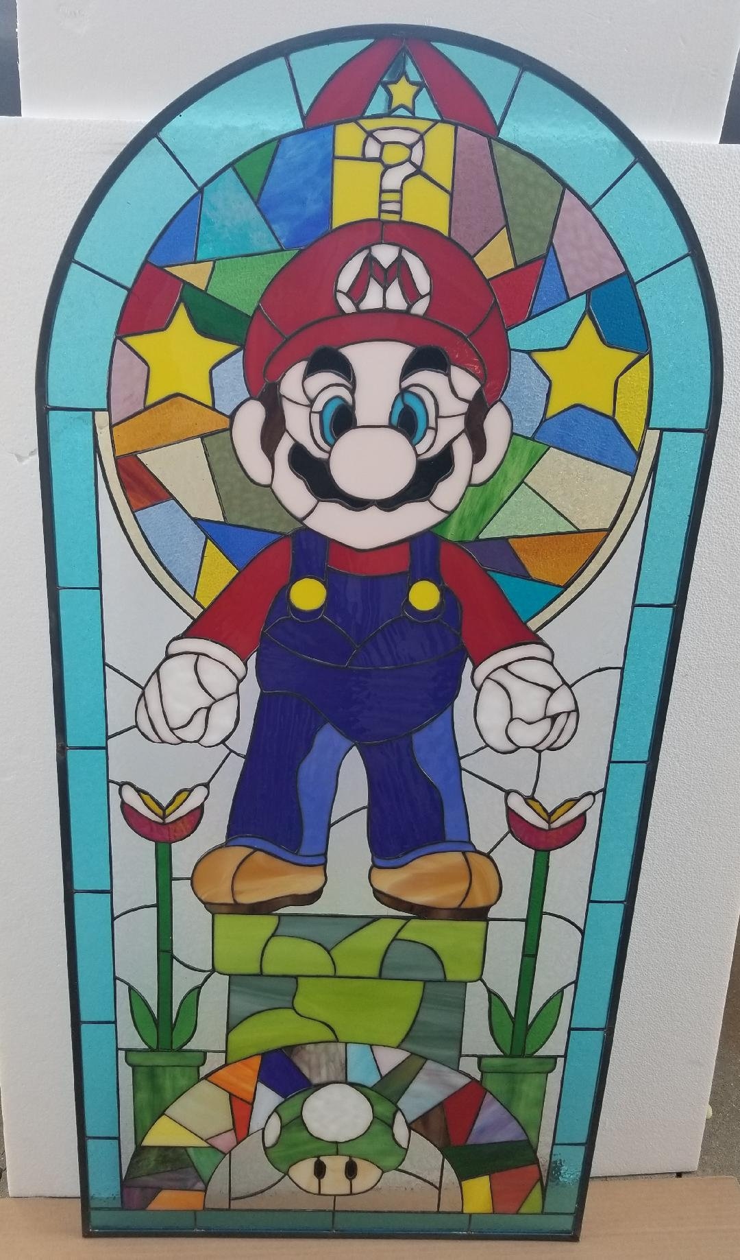 Mario Bros. Stained Glass Panel - Etsy