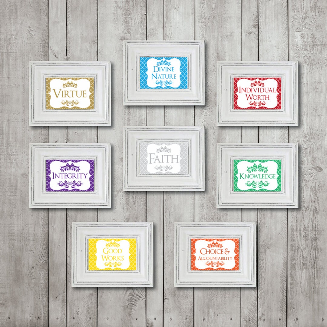 5"x7" Young Women Values, YW Values, Eight (8) Printable Digital Files ...