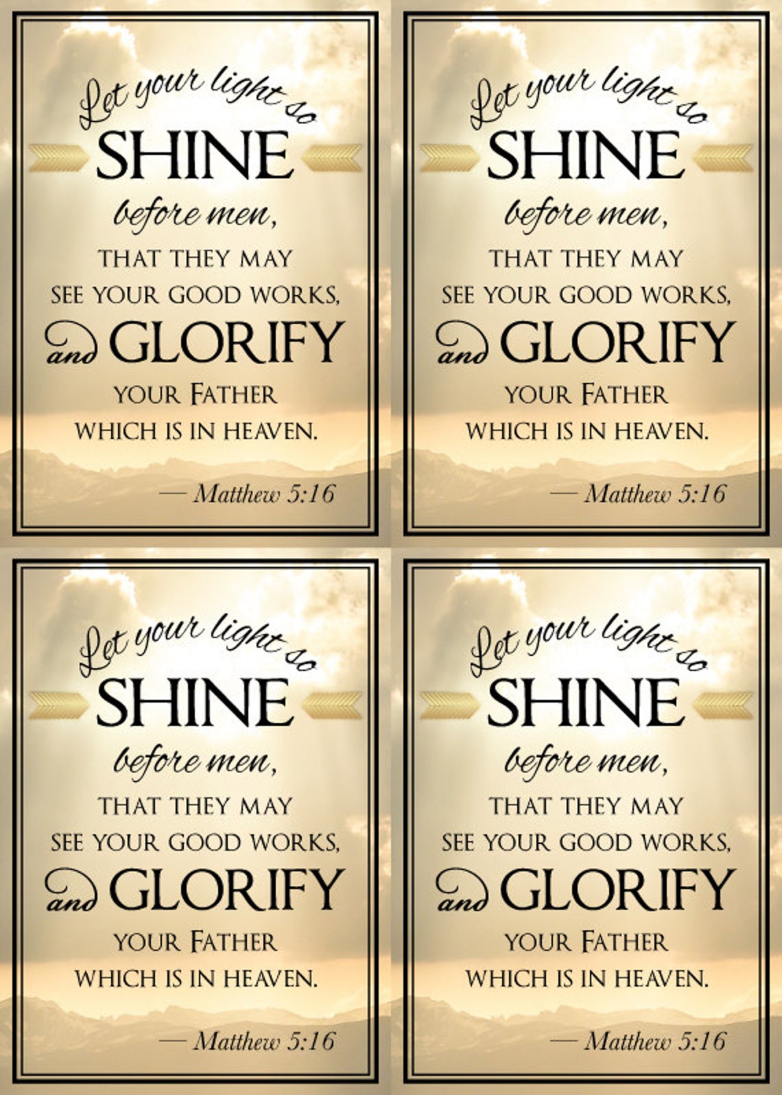 Let Your Light so Shine Printable. Matthew 5:16. Christian, LDS Lesson ...