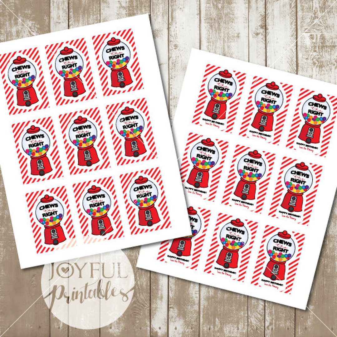 Chews the Right Tag. Choose the Right Tag. Birthday Handout and Tag ...