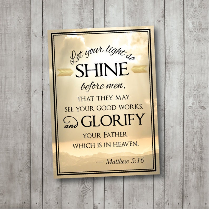 Let Your Light so Shine Printable. Matthew 5:16. Christian, LDS Lesson ...