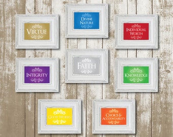 Young Women Values, YW Values, Eight (8) Printable 8"x10" Digital Files ...