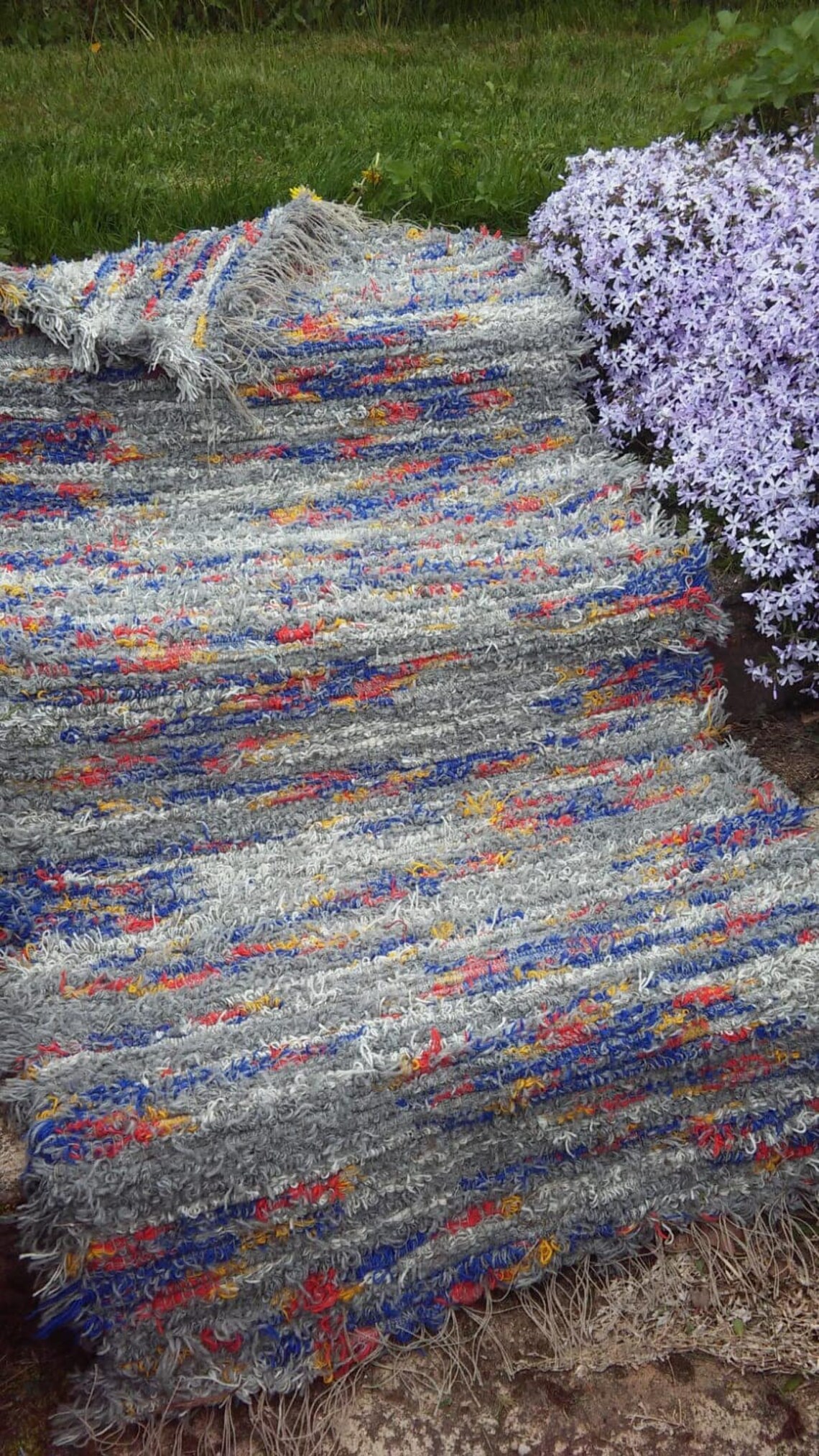 Hand Woven Rug, Colorful Hippy Rugs, Flowers Carpet, Wall Hanging ...