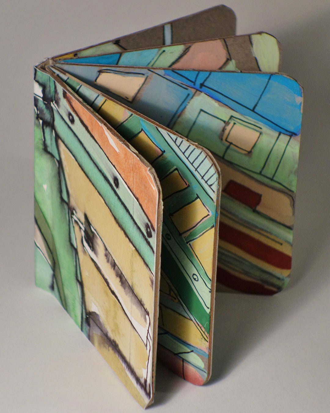 Handmade Abstract Gouache Artist Book, Original Paintings - Etsy