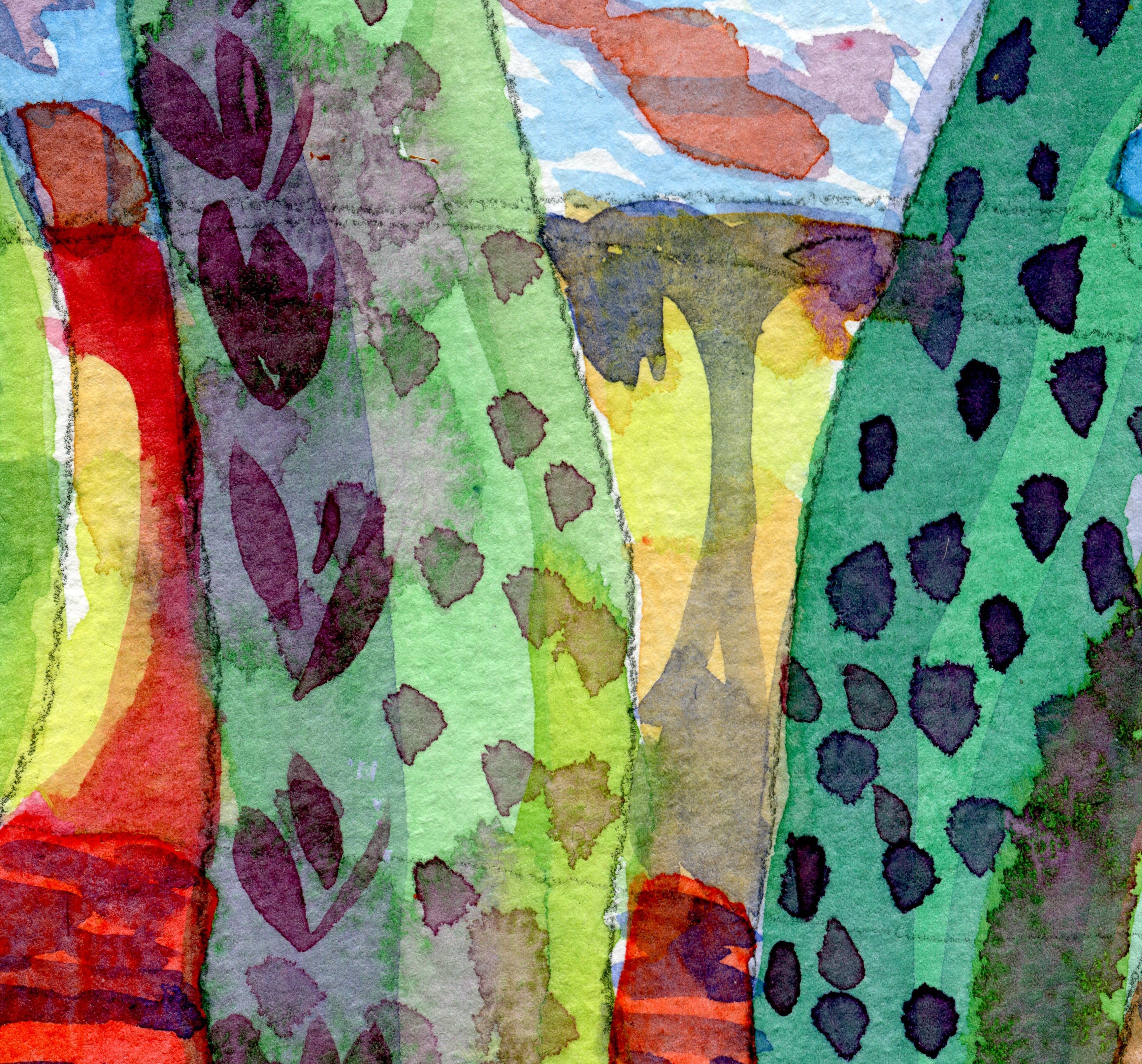 Large Watercolour Painting Paradise Plateau Landscape Art - Etsy