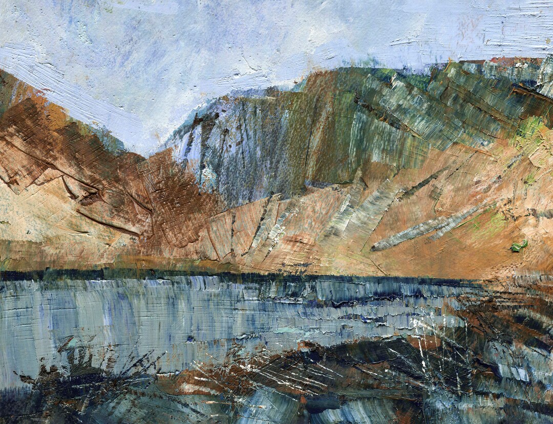 Original Oil Painting, Dark Tarn Lake District Landscape, 42x29 Cm ...