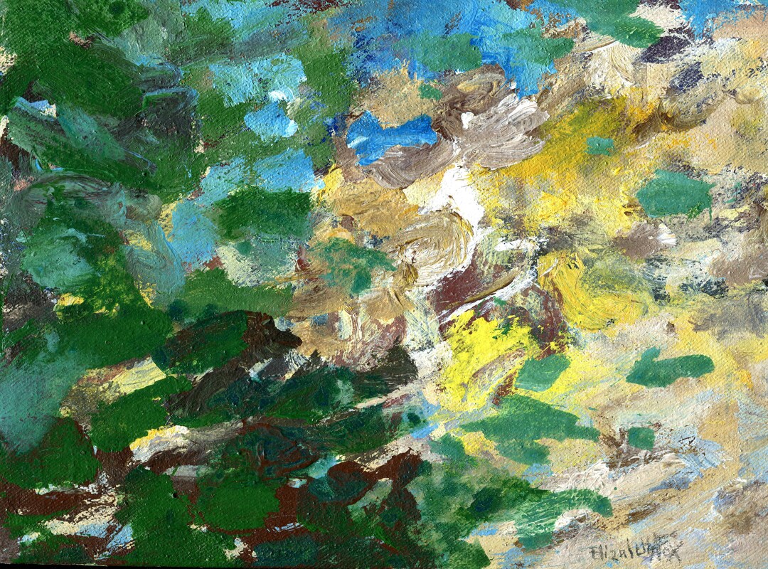 Edge of the Pond Abstract Landscape Flower Painting - Etsy
