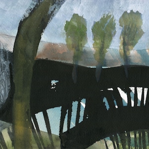 Landscape Watercolour, Dark River, Tree Painting, Landscape Painting ...