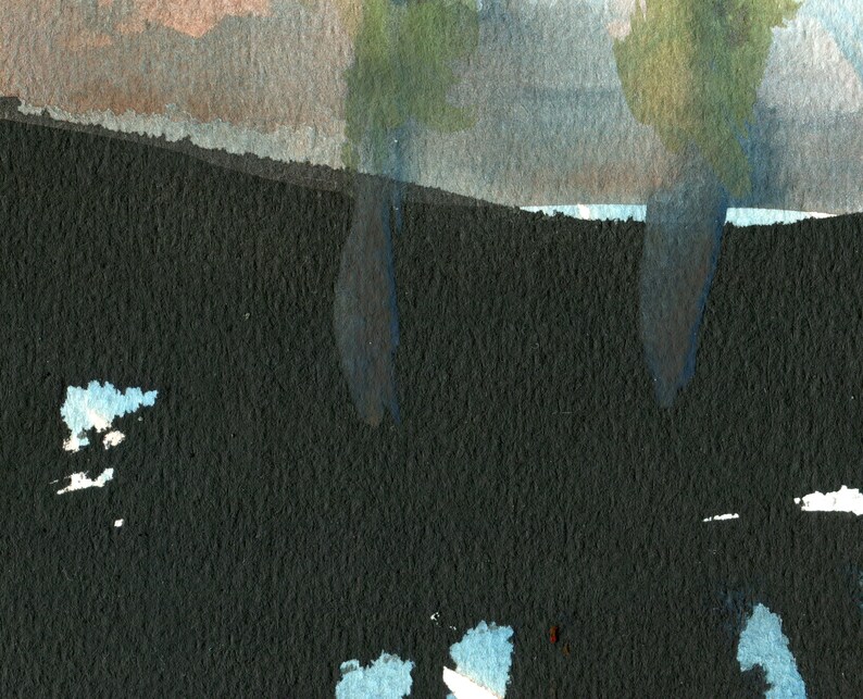 Landscape Watercolour Dark River Tree Painting Landscape - Etsy UK