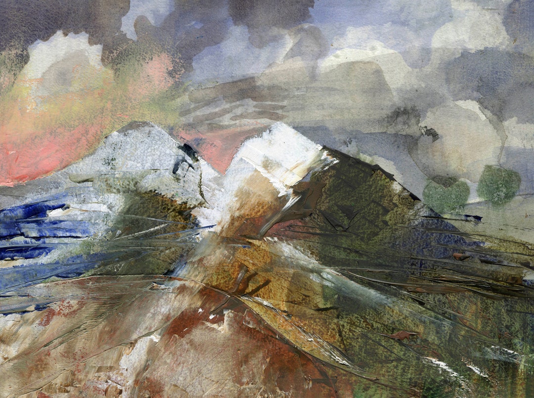 Landscape Oil Painting, Red Cuillin Snow, Original Oil Painting ...