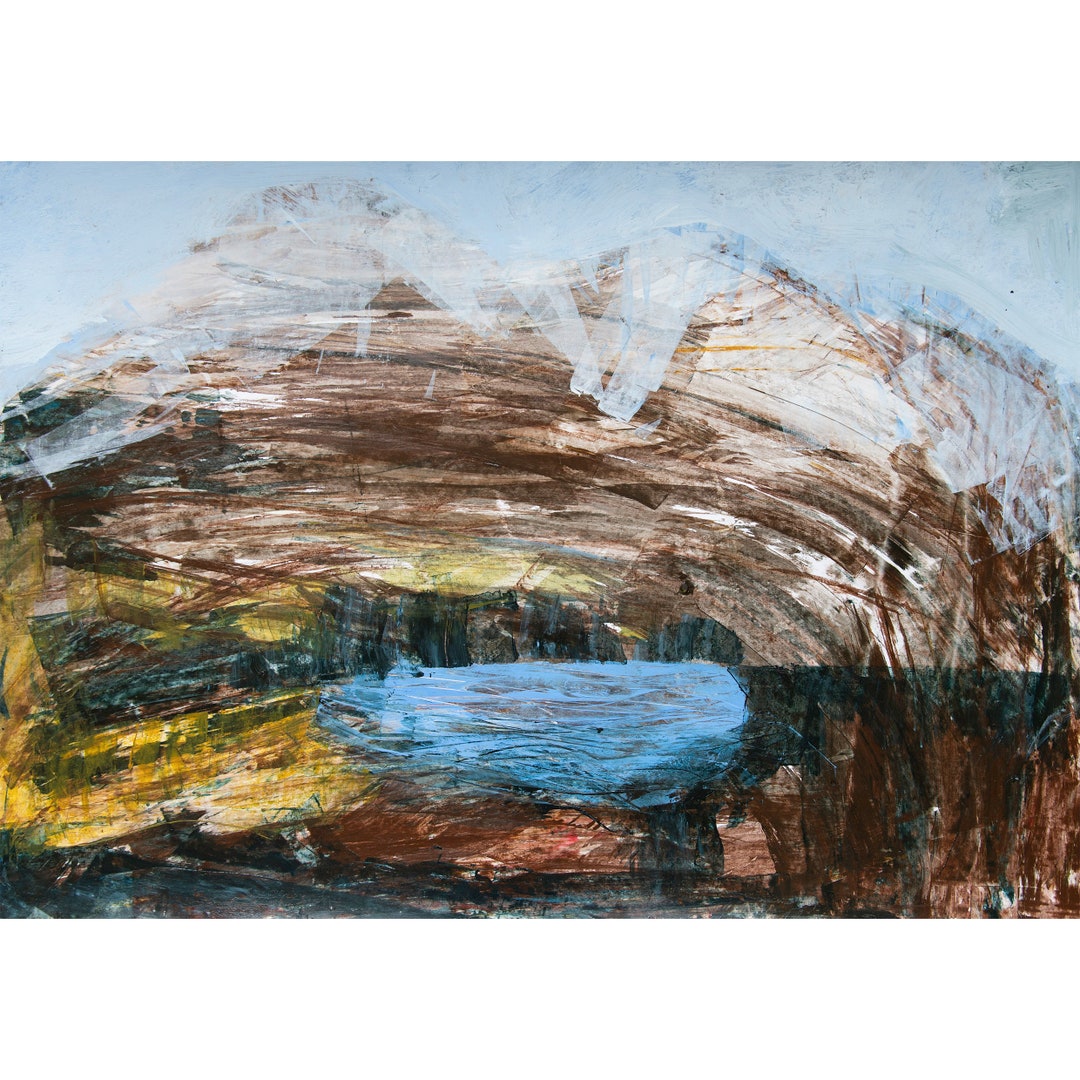 Wild Swim at the Secret Tarn Mountain Painting Fine Art - Etsy