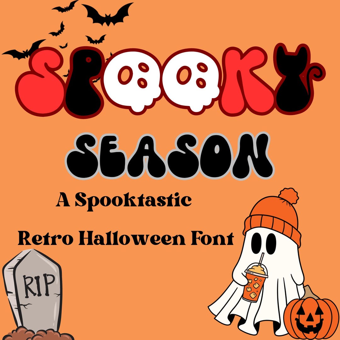 Spooky Season Font Halloween Retro Doodle Scary Alphabet TTF and OTF File - Etsy