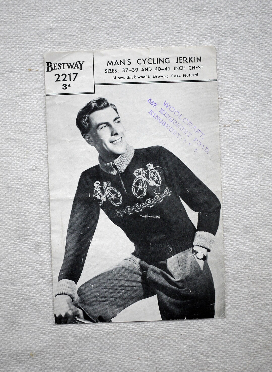 Cycling Jerkin, Original Vintage Knitting Pattern, Bicycle Sweater ...