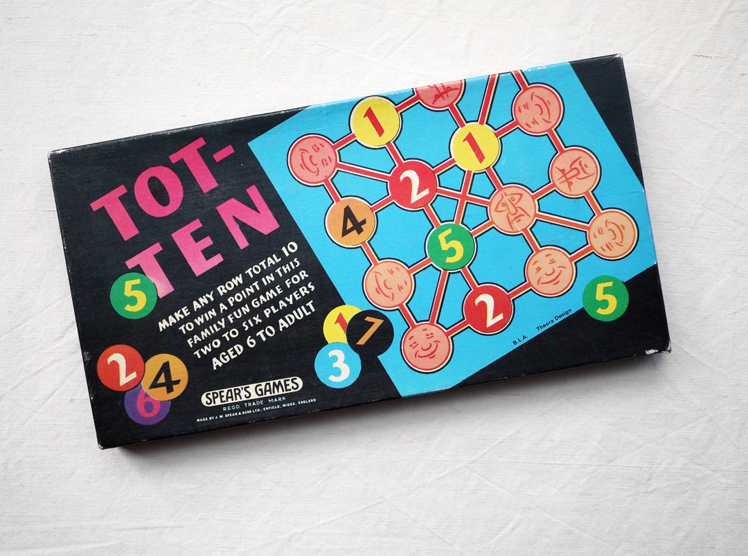 Tot-ten Game, Vintage Spears Board Game, Simple Maths Family Fun - Etsy