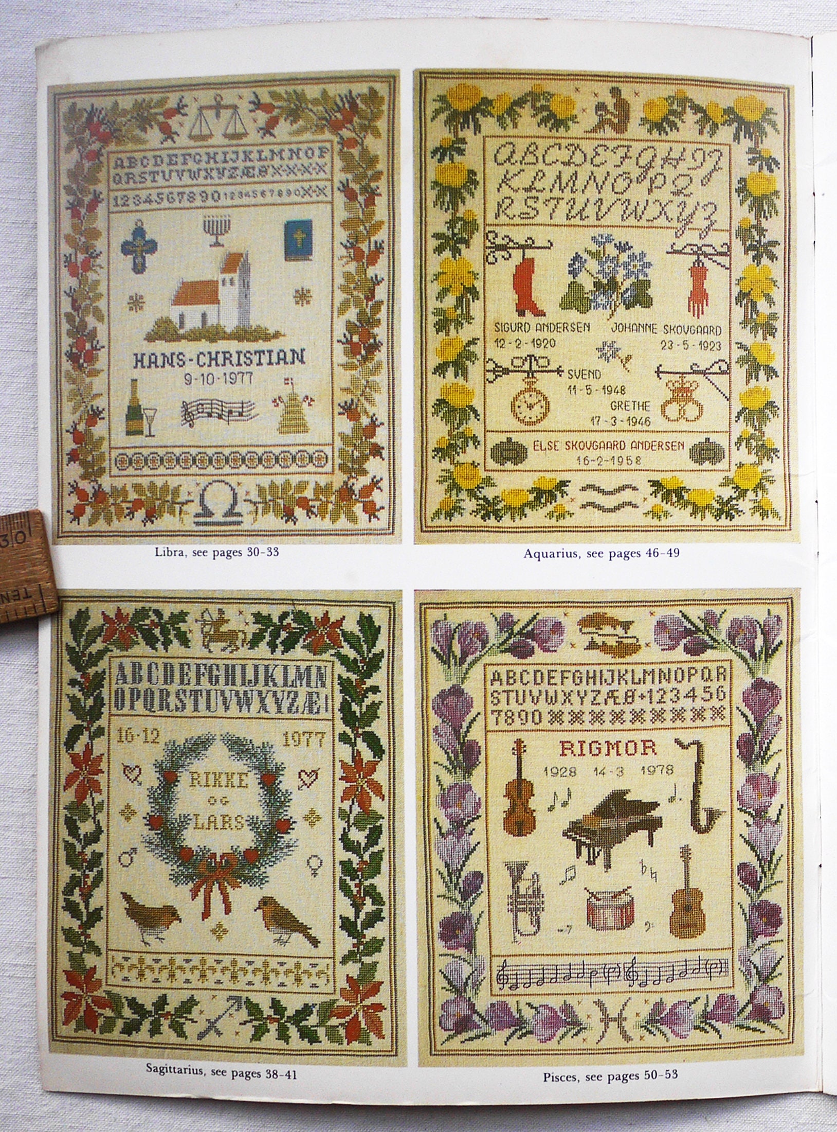Danish Cross-stitch Zodiac Samplers, Embroidery Book, Charted Designs ...