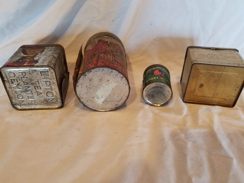 Antique tin cans from the early 1900's 4 | Etsy