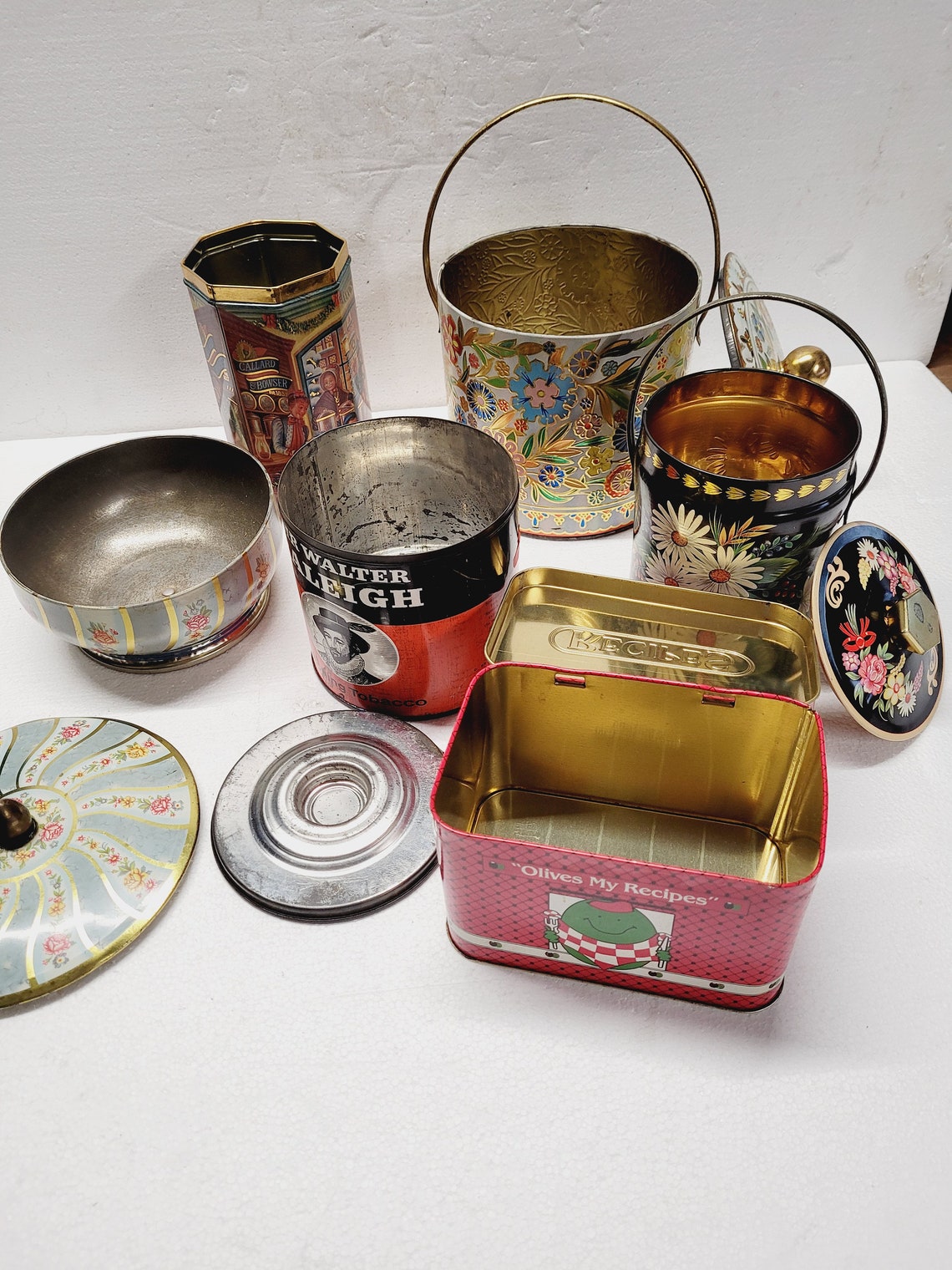 Vintage Tin Collection Set of 6 Set 1 | Etsy