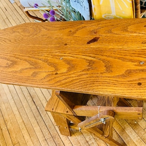 Ironing Board Step Stool Bench Amish Made Portable Solid Oak Hand Made ...
