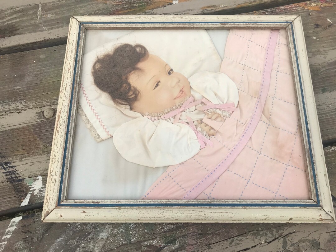 Victorian Mourning Memorial Framed Baby Picture W/real Hair Nursery ...
