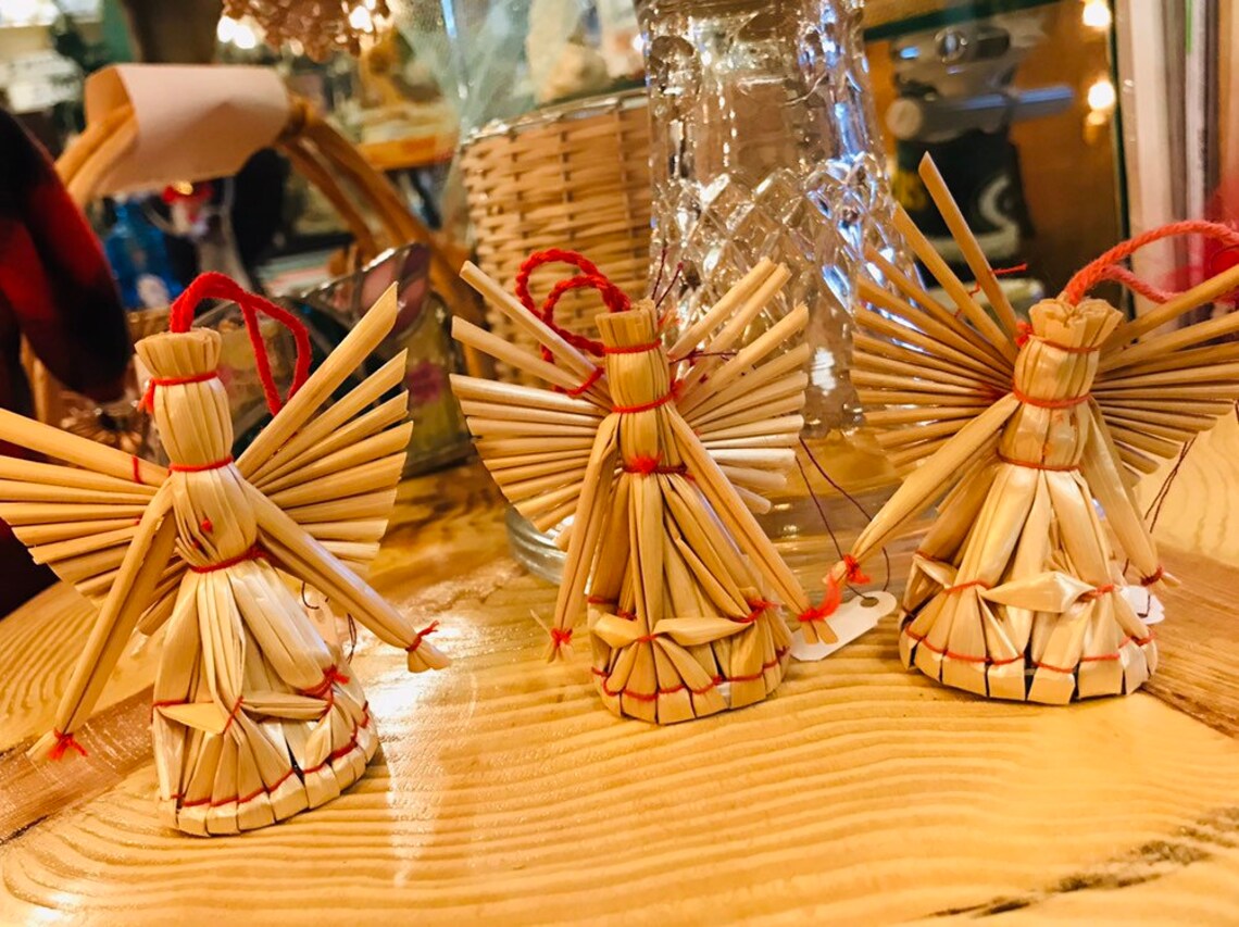Handmade Scandinavian Straw Angel Ornaments/angel | Etsy