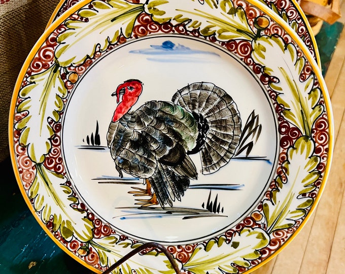 Turkey Dinner Plates Italy M Lupi Italy Fall Tablescape Decor ...