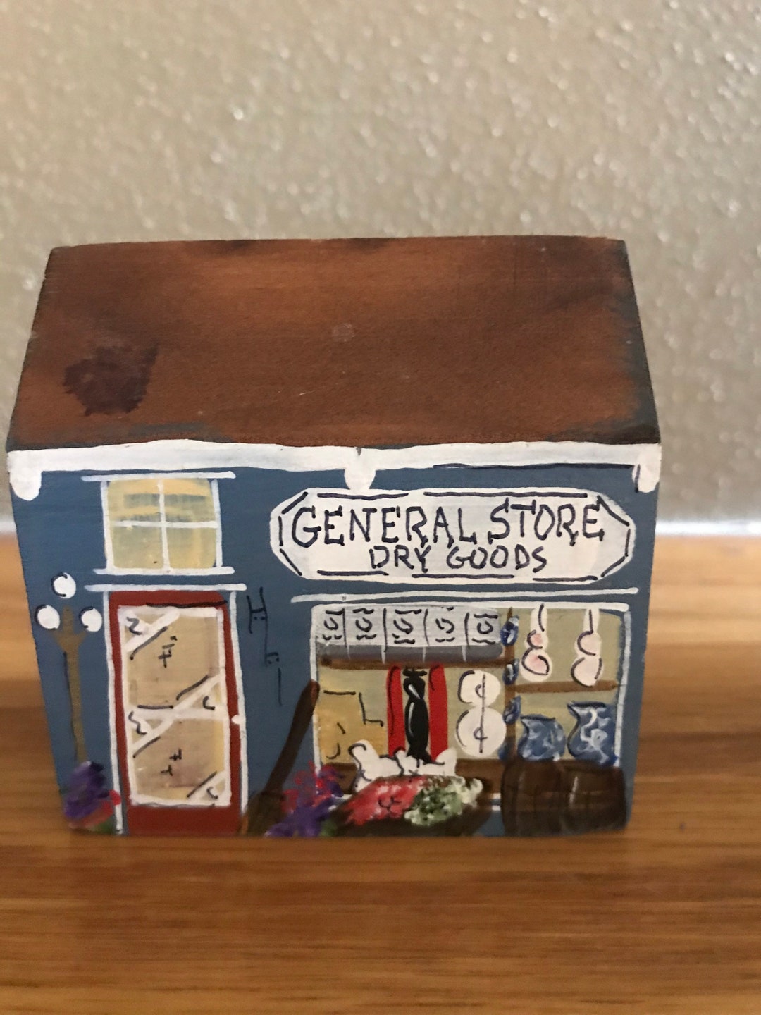 Hand Painted Small Wooden Building General Store Artist Signed ...