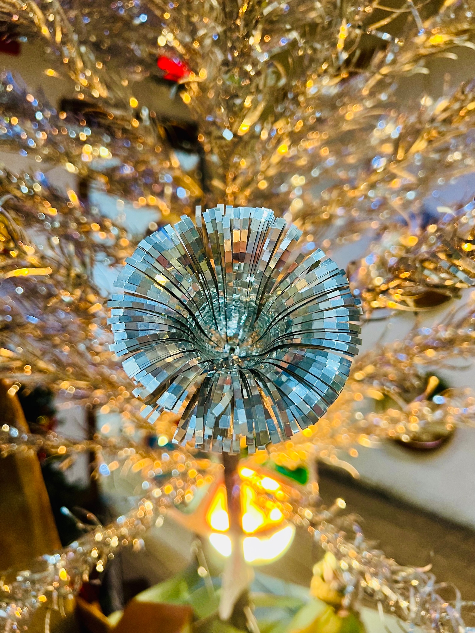 5 1/2 Ft Vintage Everlasting Aluminum Christmas Tree With Pom Poms and ...