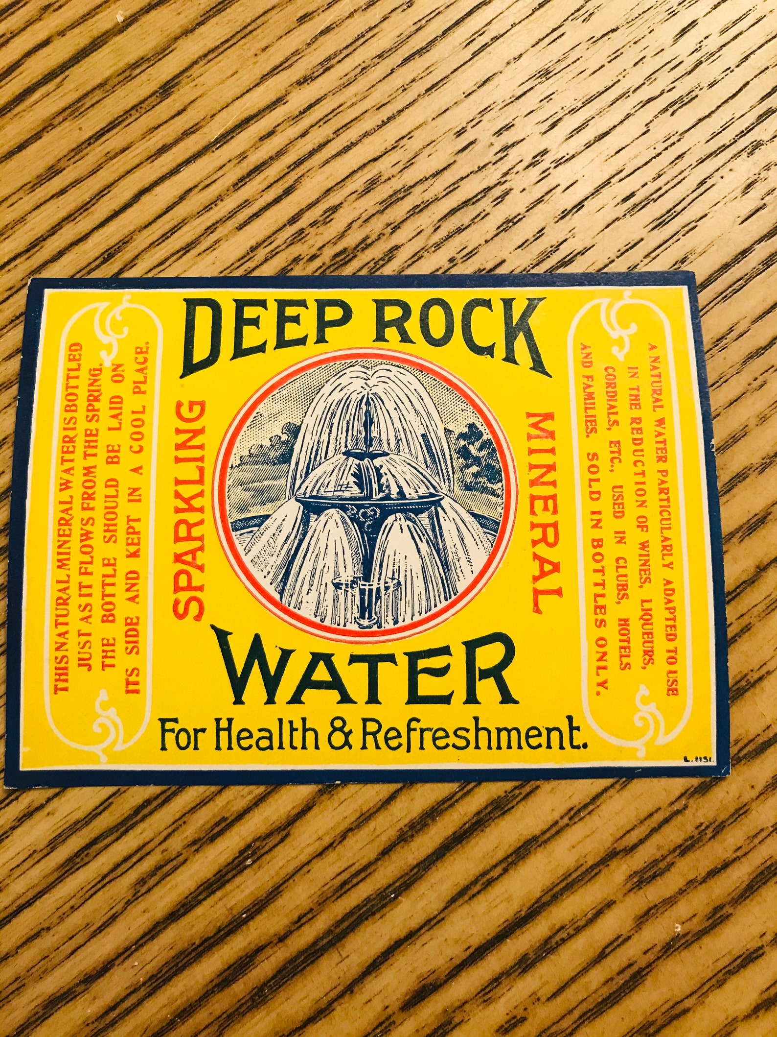 Deep Rock Sparkling Mineral Water Label 1800s Deep Rock Label - Etsy