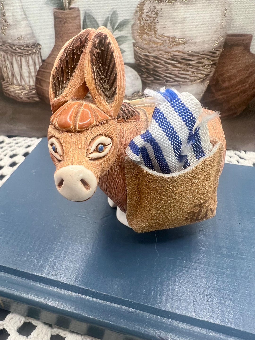 Artesania Rinconada Donkey Mule Figurine Hand Carved Sculpture Animals ...