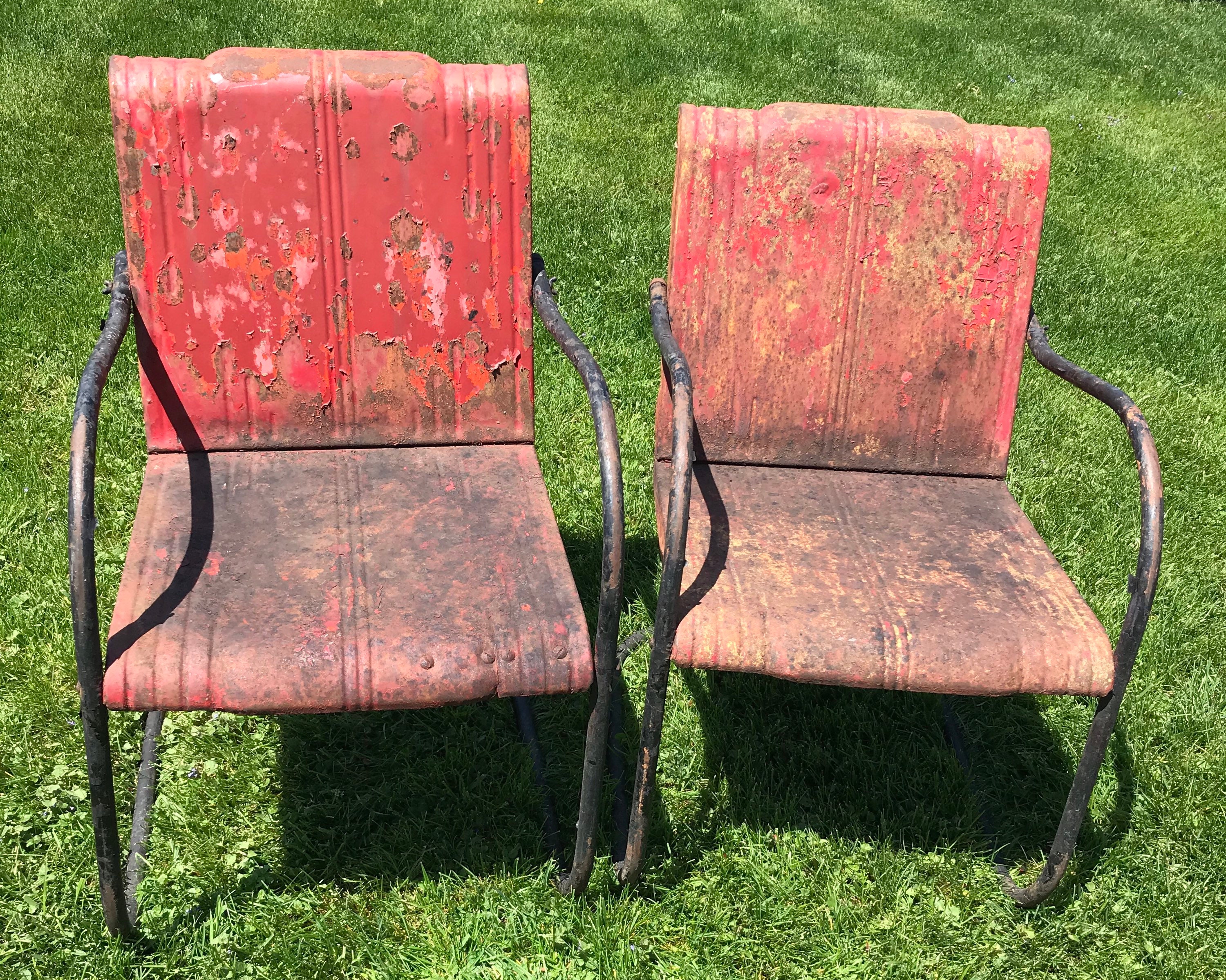 Cleveland Outdoor Welding Metal Chairs Pre Wwll Lawn Welding Chair ...