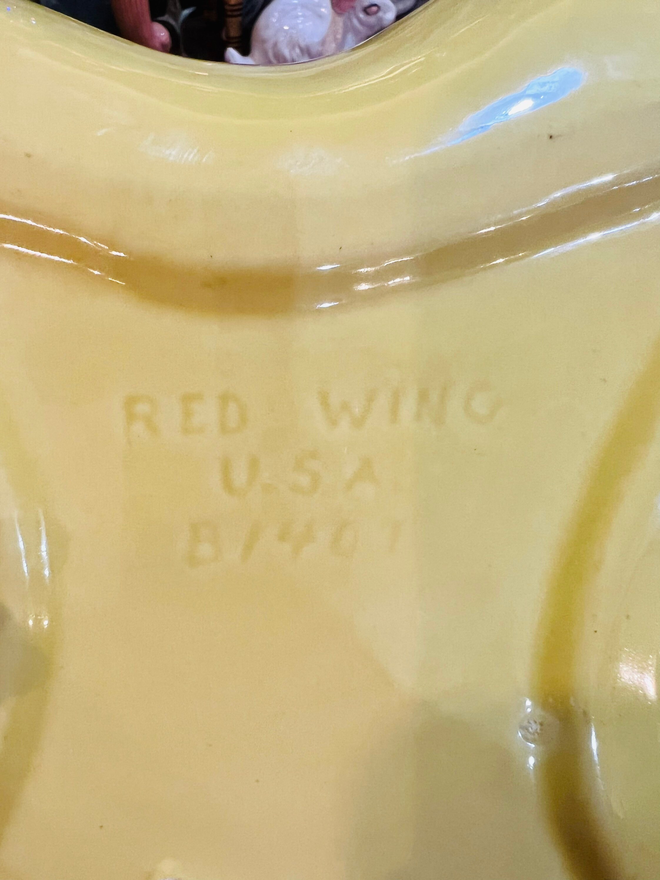 Vintage Red Wing Freeform Planter Morphic Abstract Sculptural Yellow ...
