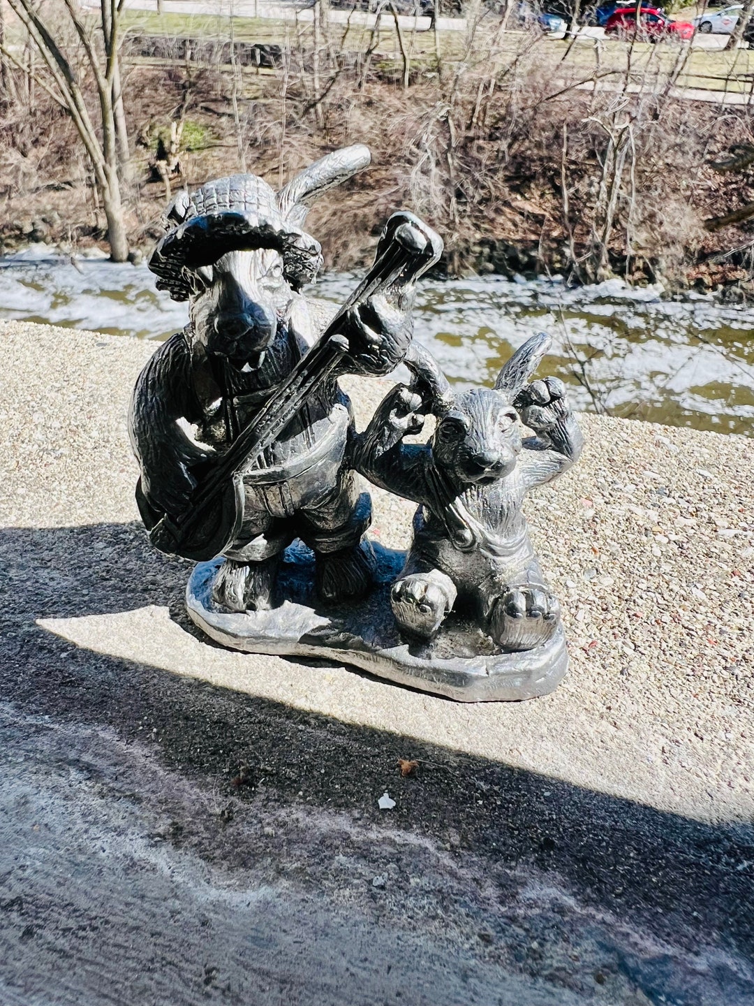 Vintage Pewter Rabbit Figurine Ricker Art Sculptures Earnie & Millie ...