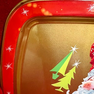 Atomic Santa Serving Tray MCM Retro Trays Cocktail Trays Snowflakes ...