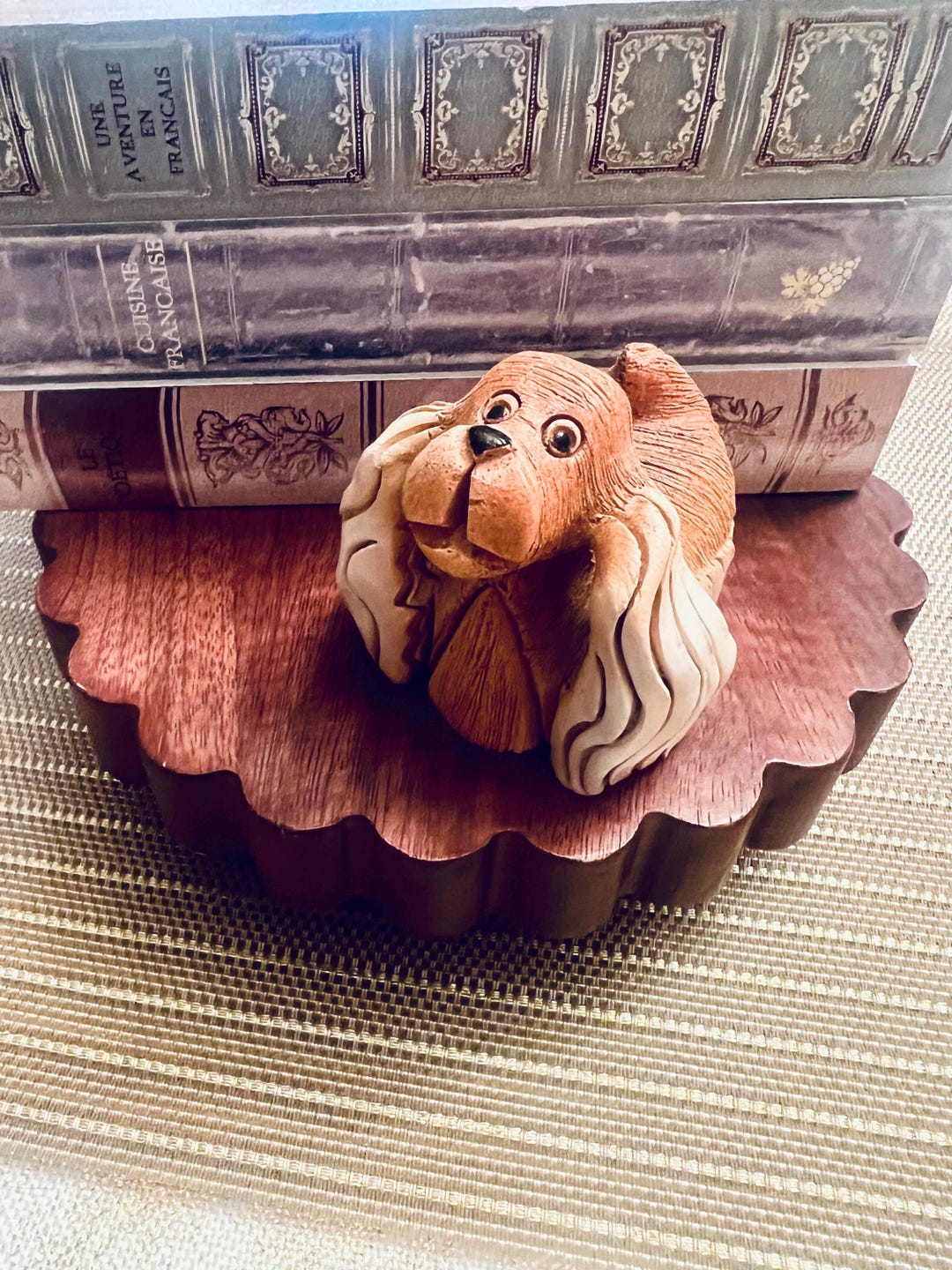 Artesania Rinconada Cocker Spaniel Dog Figurine Hand Carved Sculpture ...