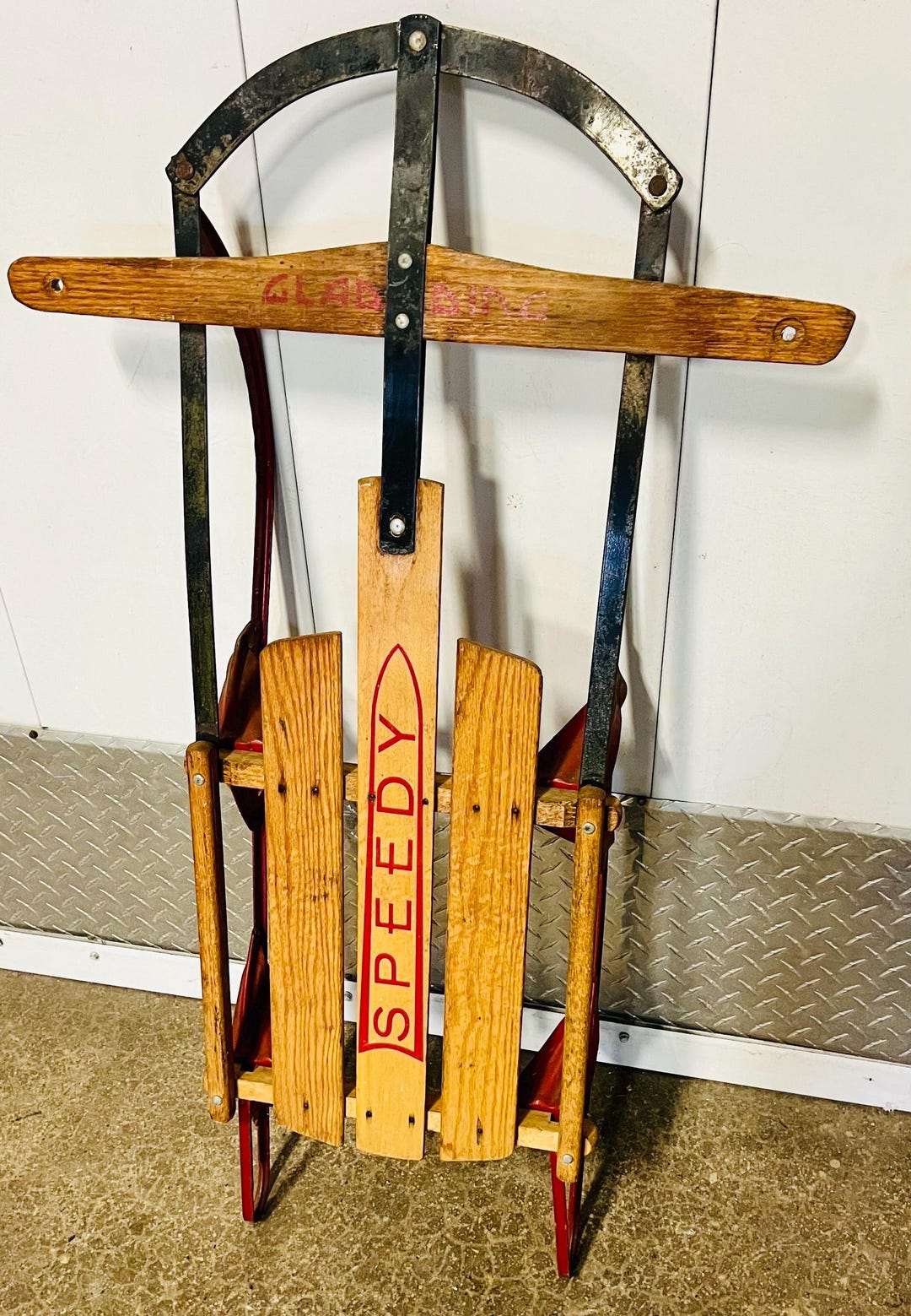 Vintage Sleds Speedy Childs Sled Winter Sports Holiday Christmas Decor ...