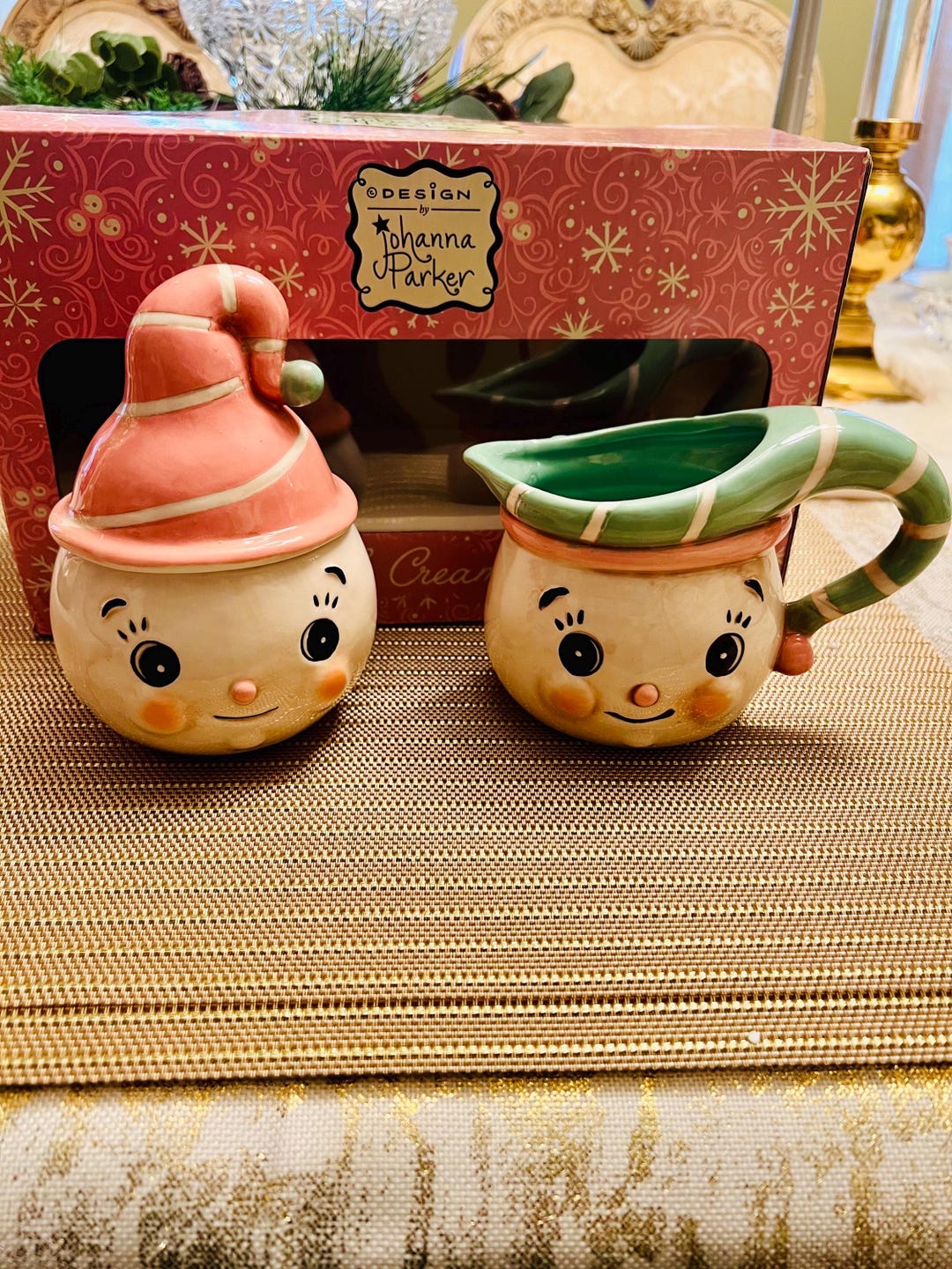 Johanna Parker Snowman Creamer and Sugar Set Coffee Hot Cocoa Bar Decor ...