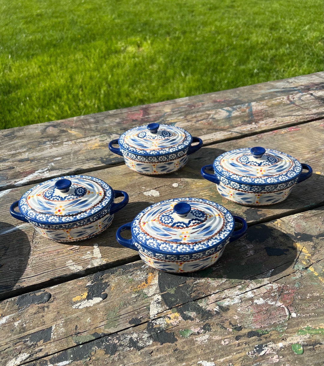 Temptations Mini Oval Shaped Covered Dish Old World by Tara Blue and ...