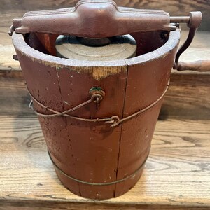 Antique Hand Churn Ice Cream Maker/wooden Ice Cream - Etsy