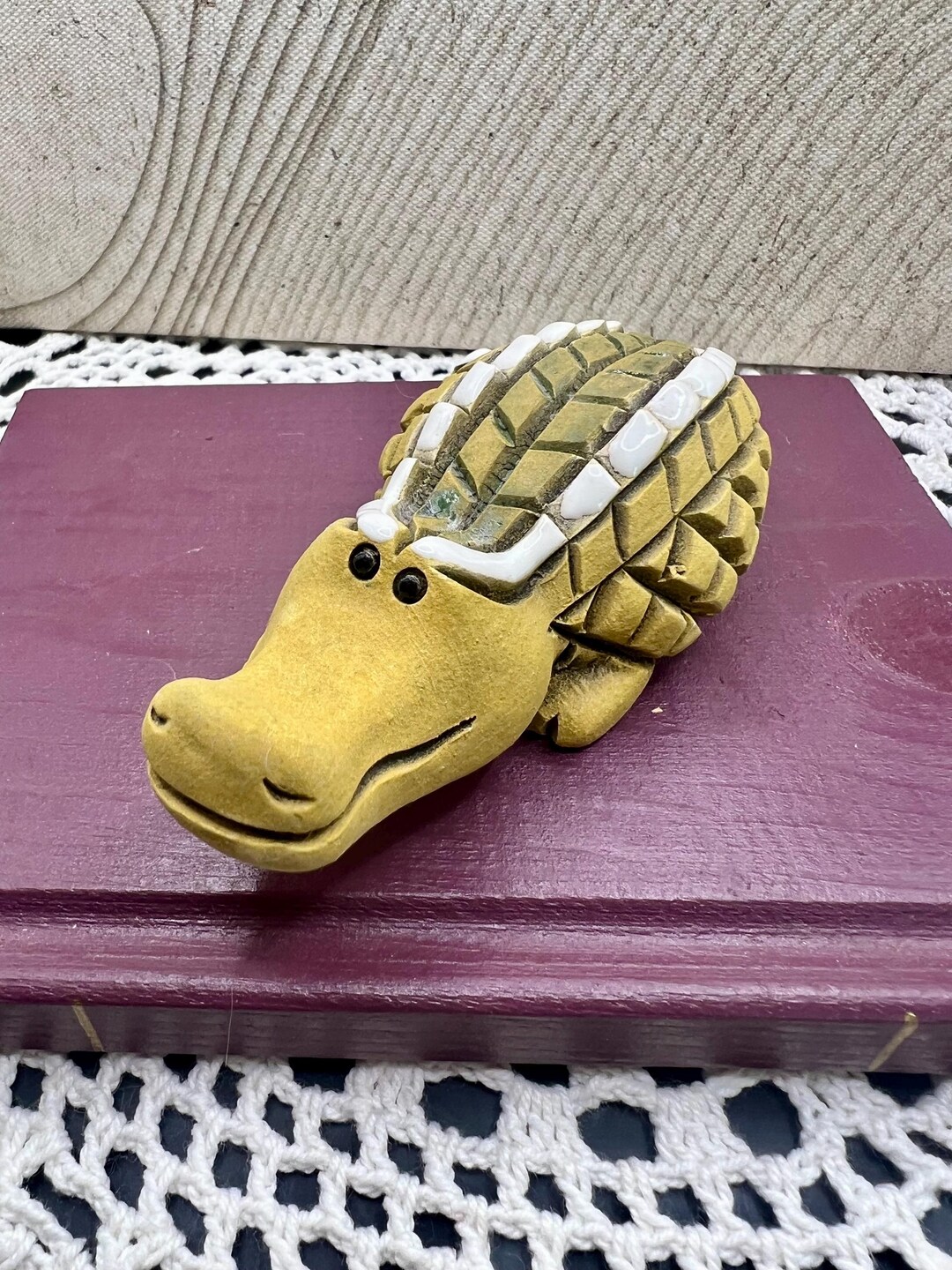 Artesania Rinconada Crocodile Figurine Hand Carved Sculpture Made in ...