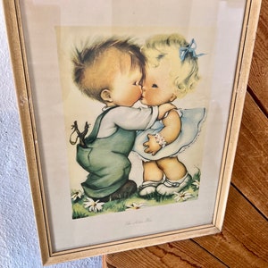 The Stolen Kiss Lithograph Herbert Dubler Inc NY Child’s Nursery Decor ...