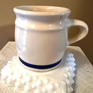 Vintage Blue Banded Pottery Mug Handmade Art Pottery Farmhouse Kitchen ...