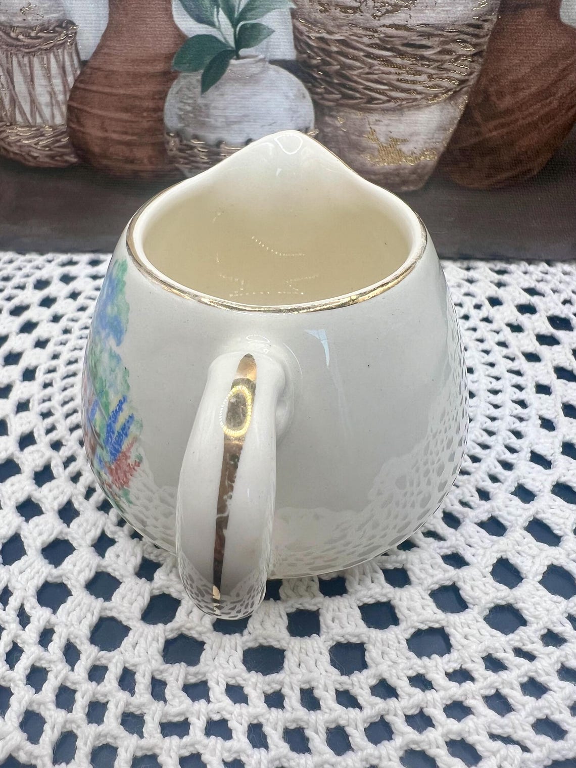 Vintage Creamer English Ware Lancasters Hanley England Old World Garden ...