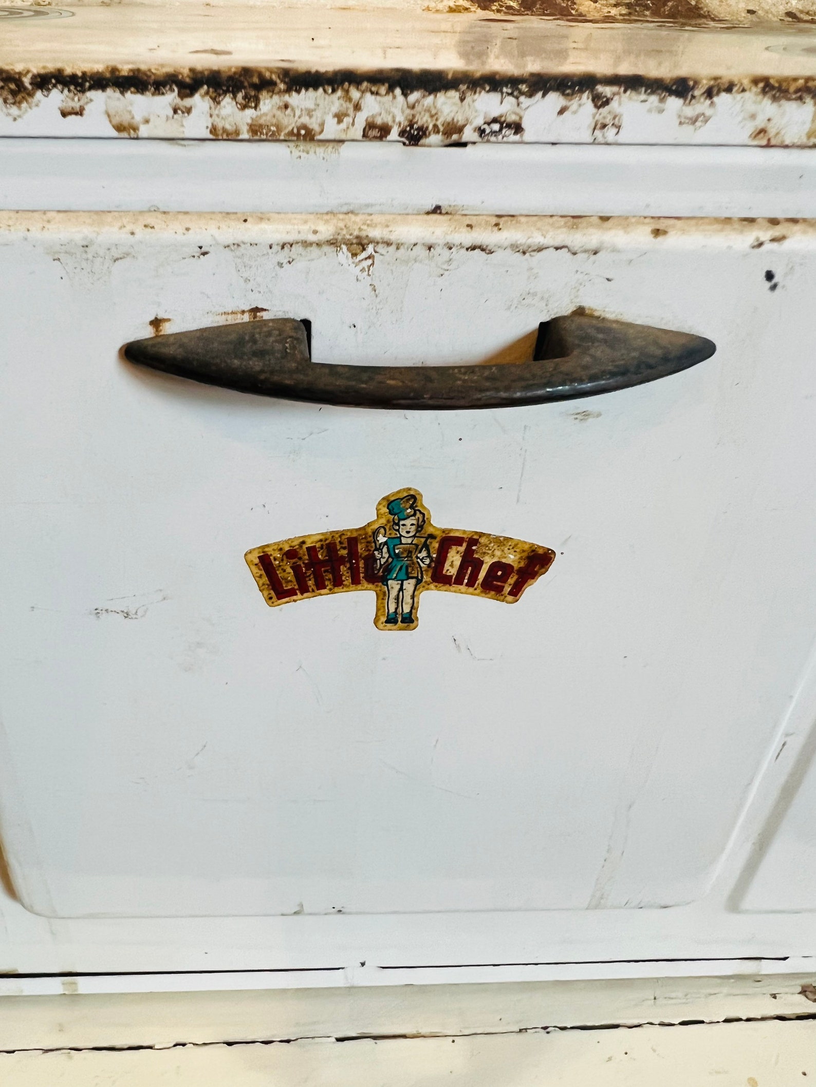 Vintage Toy Stove Oven Little Chef Metal Rustic Farmhouse Chippy ...