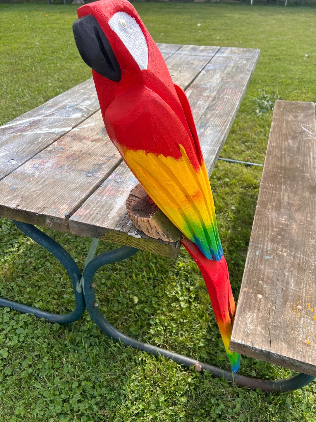 Vintage Wood Carved Macaw Parrot Macaws Tiki Bar Decor Summer Wedding ...