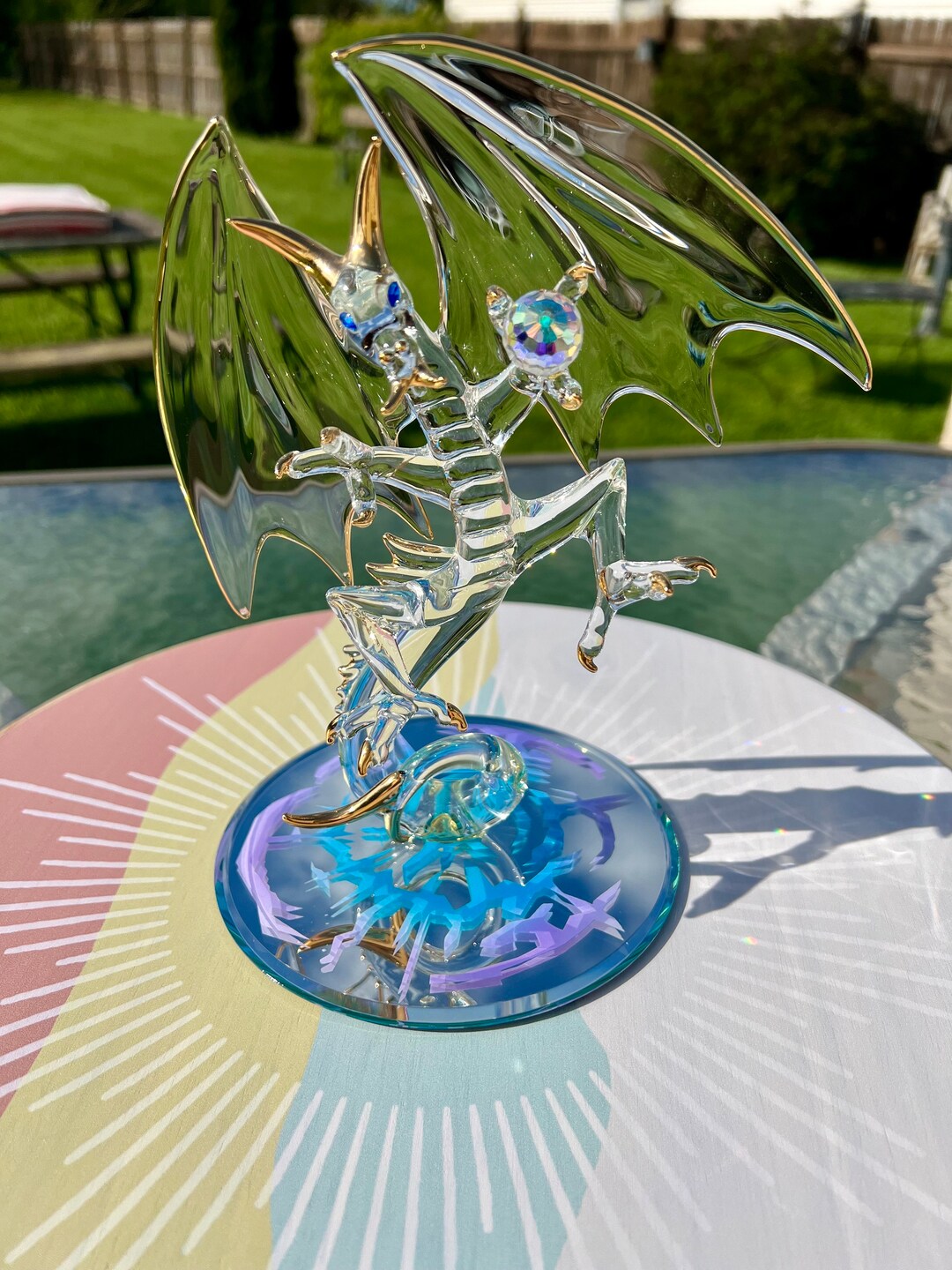 Mystical Dragon Baron Glass Crystals Hand Painted Creatures 22kt ...