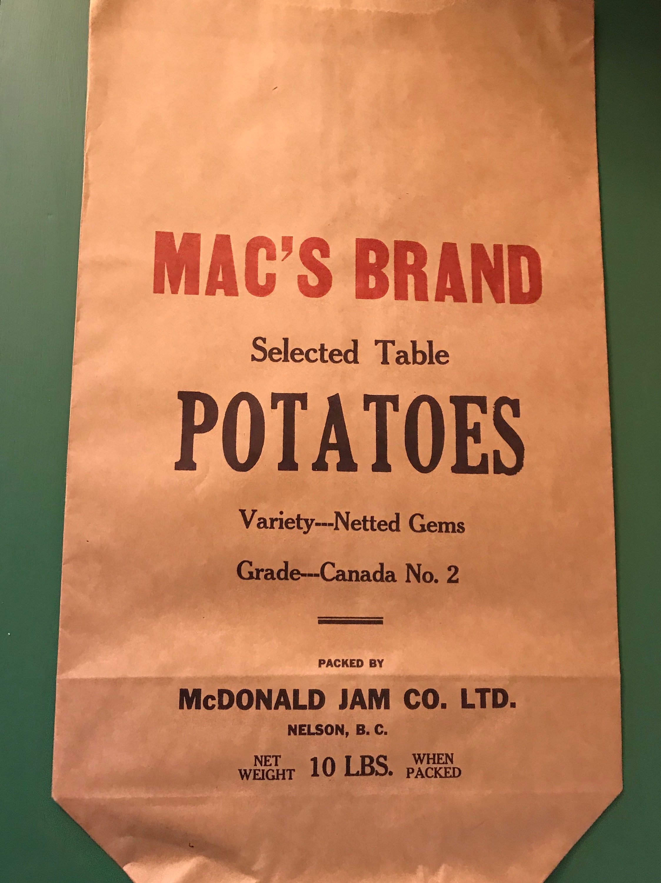 Macs Brand Potato Bag/vintage Sack/vintage - Etsy