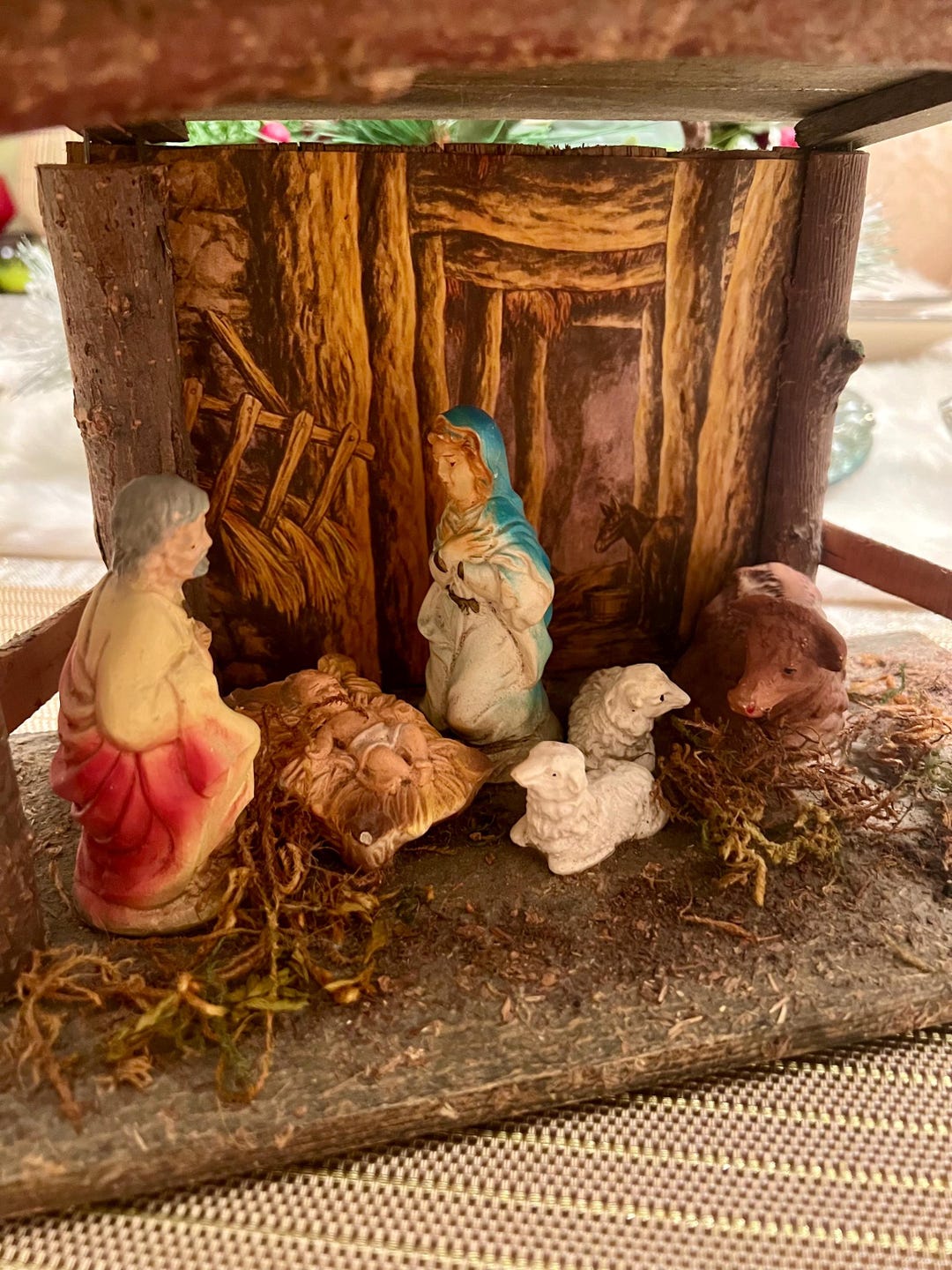 Rustic Nativity Set Crèche Mary Joseph Baby Jesus Christmas Holiday ...