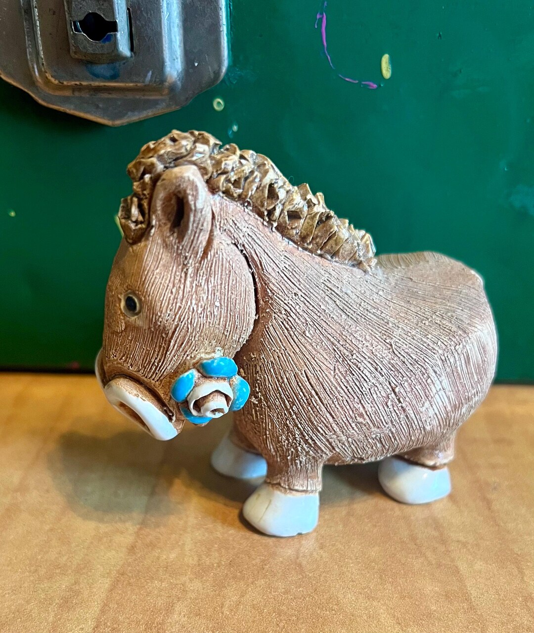 Artesania Rinconada Horse With Th Blue Flower in Mouth Figurine Hand ...