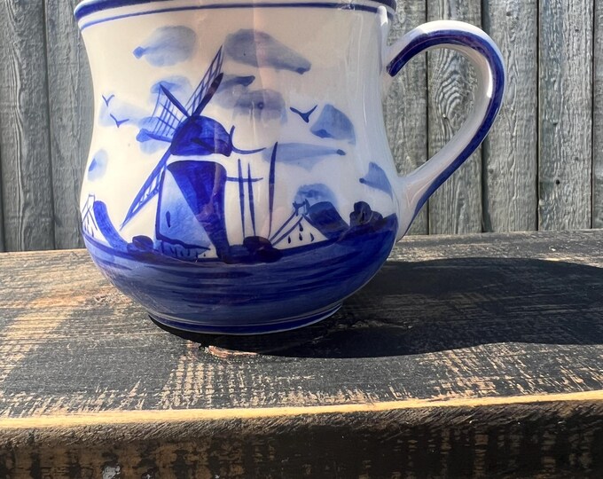 Delft Blue Coffee Mug Handpainted Mugs Windmill Floral Cups Tea Cup Hot ...