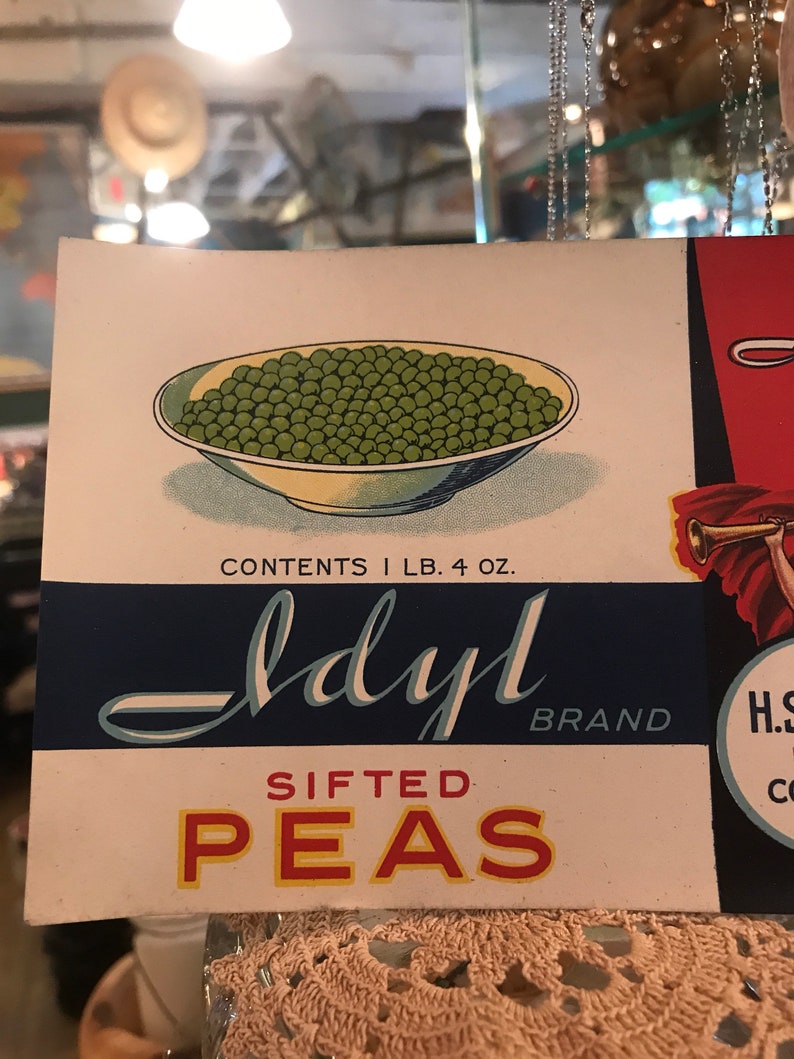 1920s Idyl Sifted Peas Vintage Canning Labels/old New Stock Labels ...
